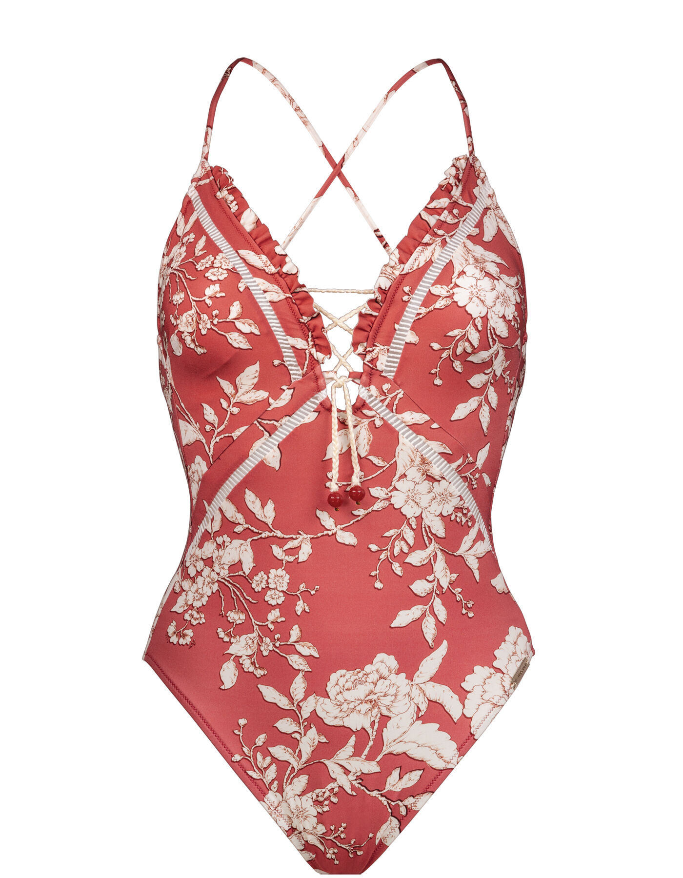watercult | SUMMER RENAISSANCE BACK STRAP SWIMSUIT - 104 - vintage red